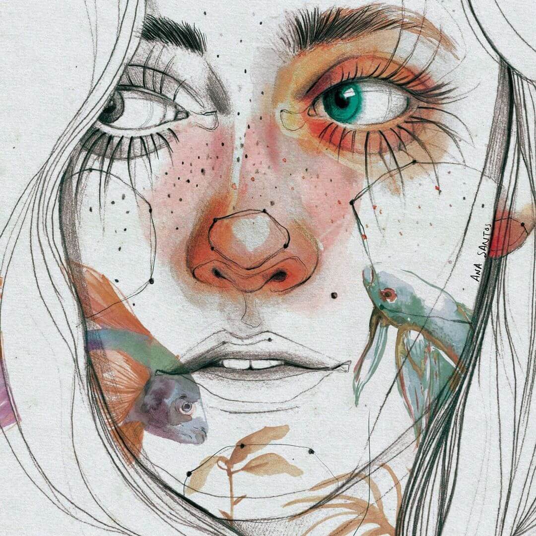 Ana Santos blends different mediums into beautiful illustrations